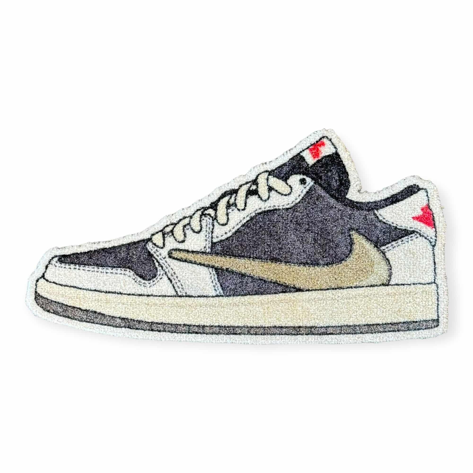 Cutout vloerkleed jordan 1 low x Travis Scott Olive